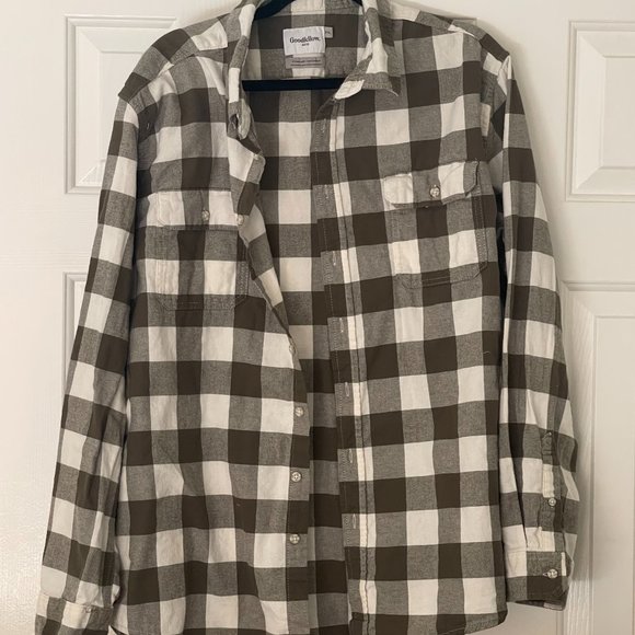 Goodfellow & Co | Tops | Green And White Buffalo Check Plaid Flannel ...